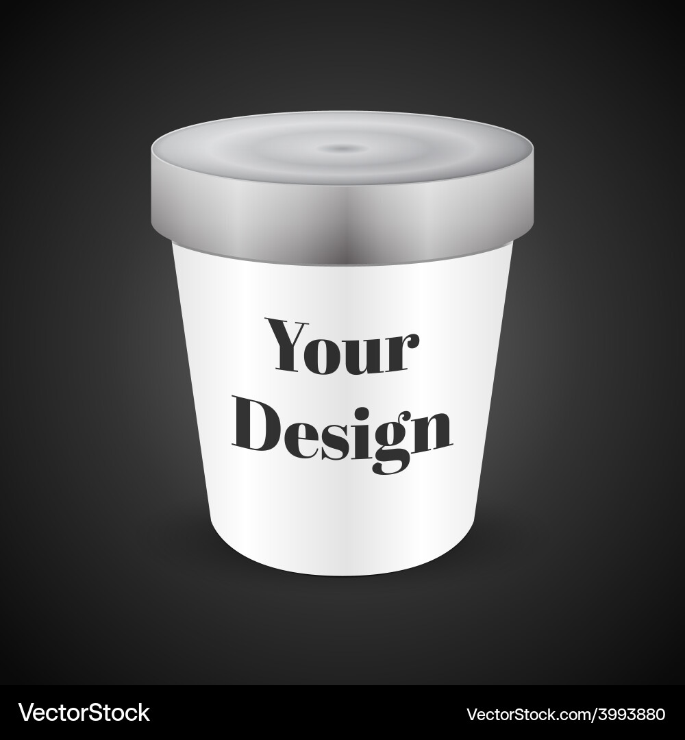 White food plastic tub bucket container Royalty Free Vector