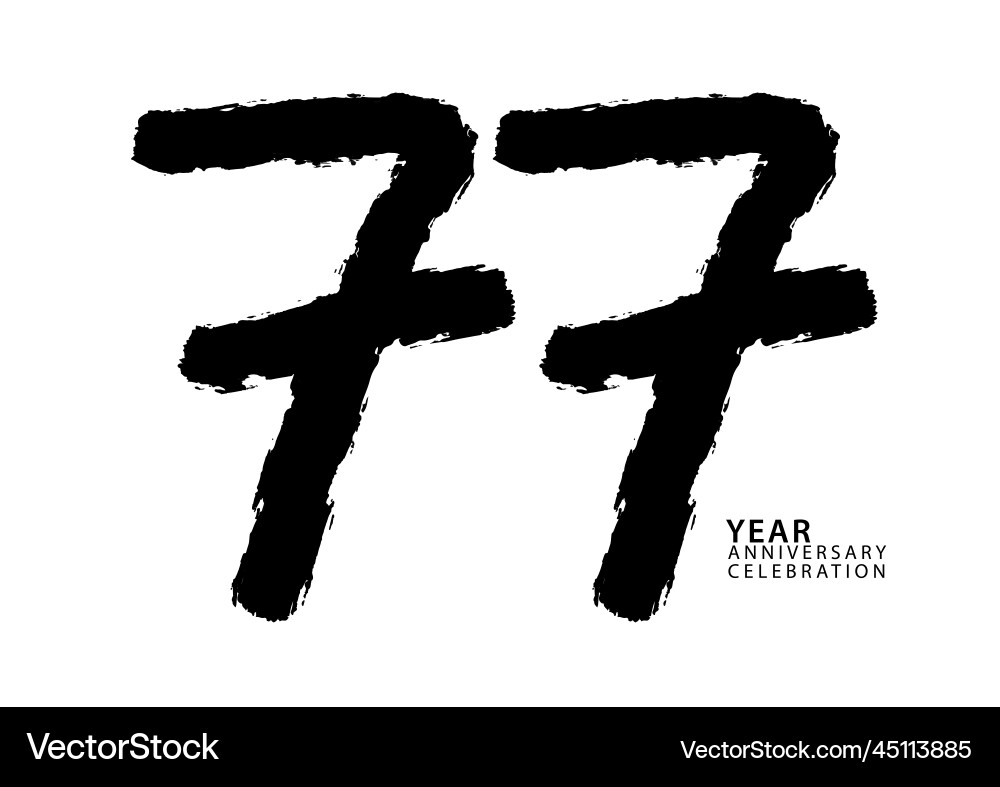 77 year anniversary celebration black color Vector Image
