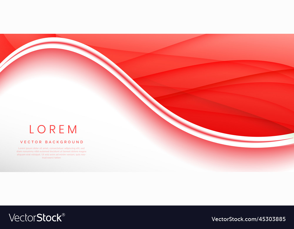 Abstract red curved and wave on white background Vector Image