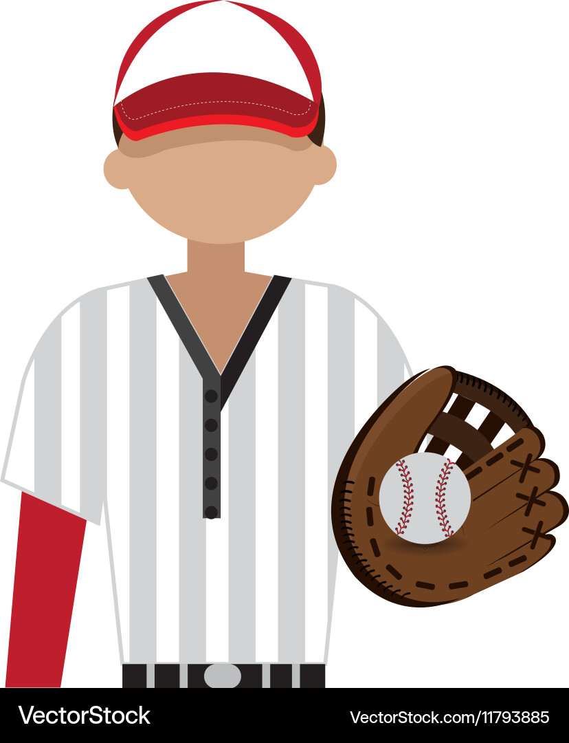 Baseball club player field label design Royalty Free Vector