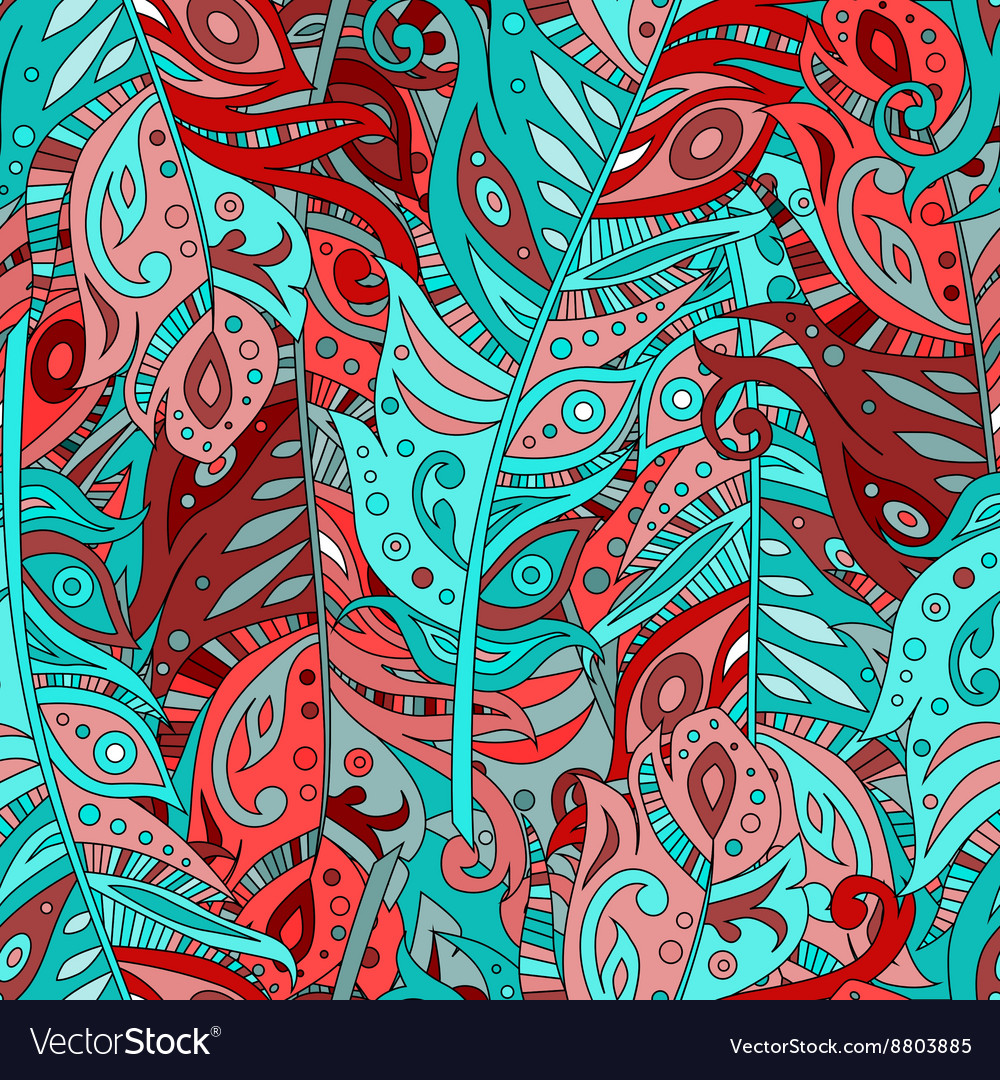 Feather seamless pattern Royalty Free Vector Image