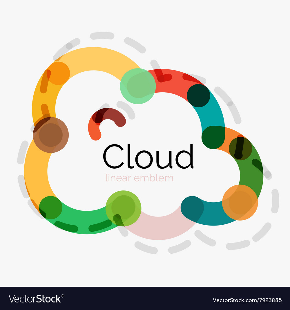 Flat design cloud icon background Royalty Free Vector Image