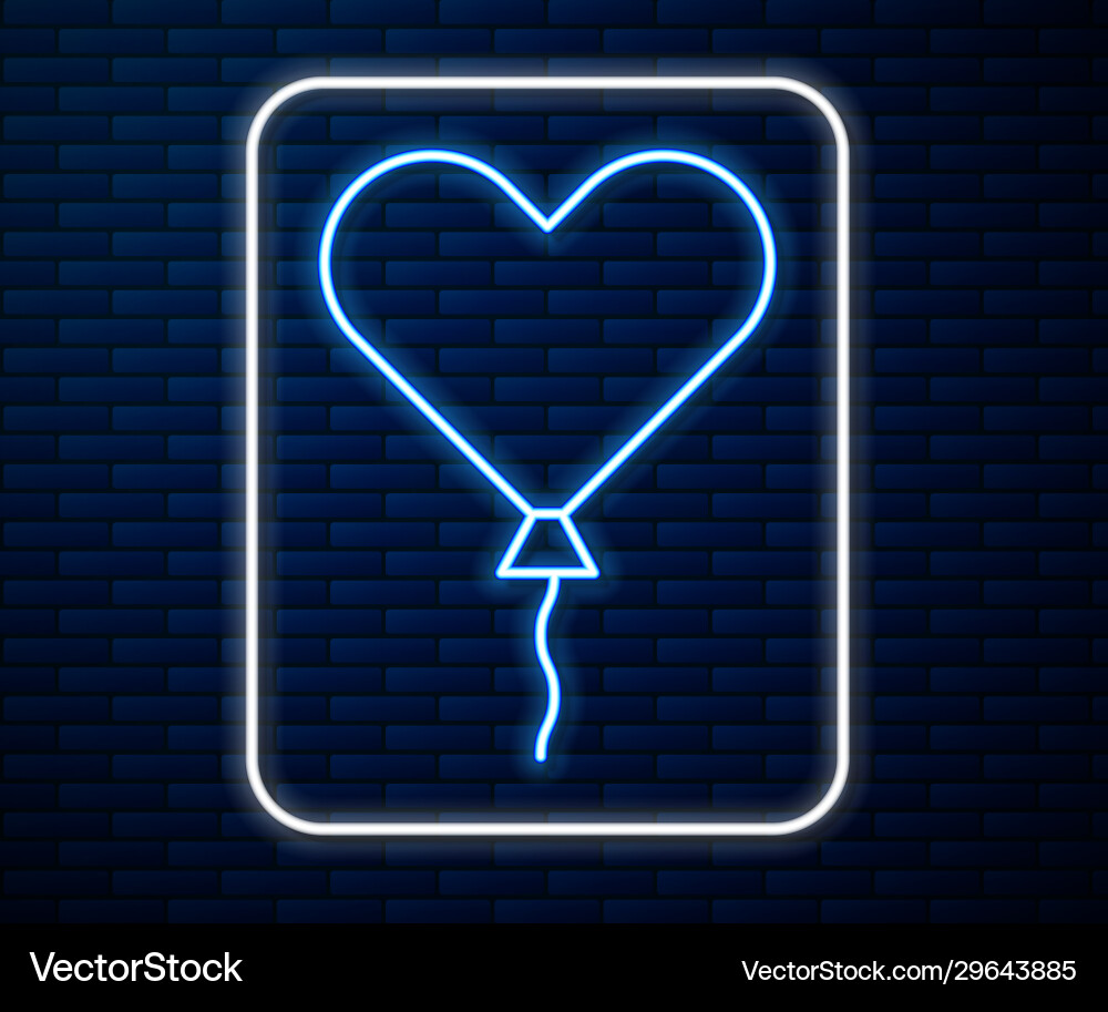 Glowing neon line balloon in form heart Royalty Free Vector