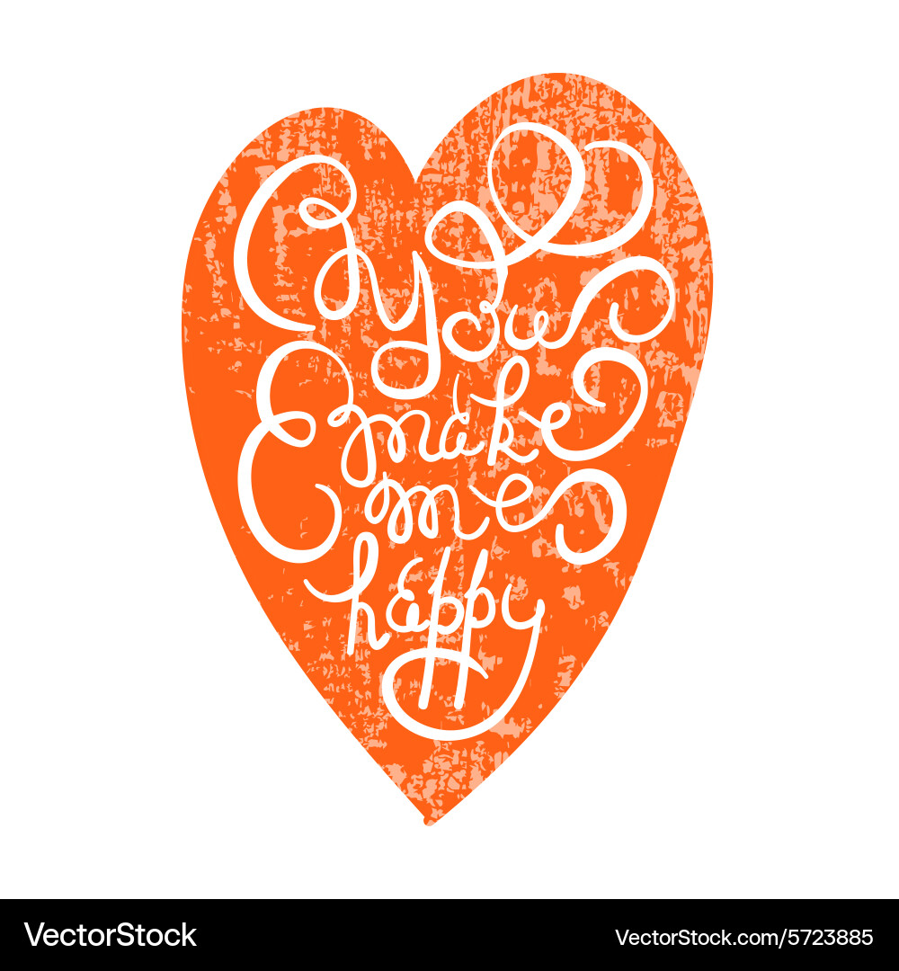 Heart with hand drawn typography poster romantic Vector Image