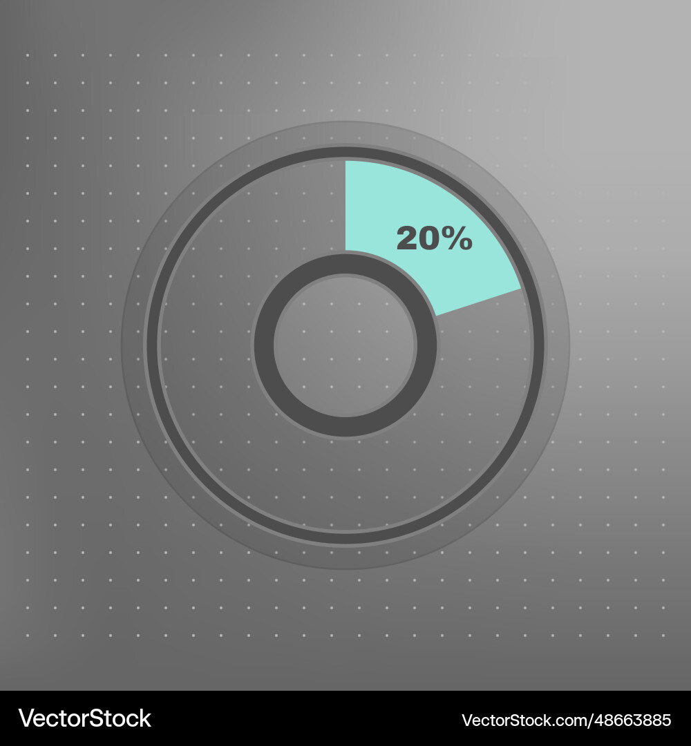 Infographics transparent 20 percent pie chart Vector Image