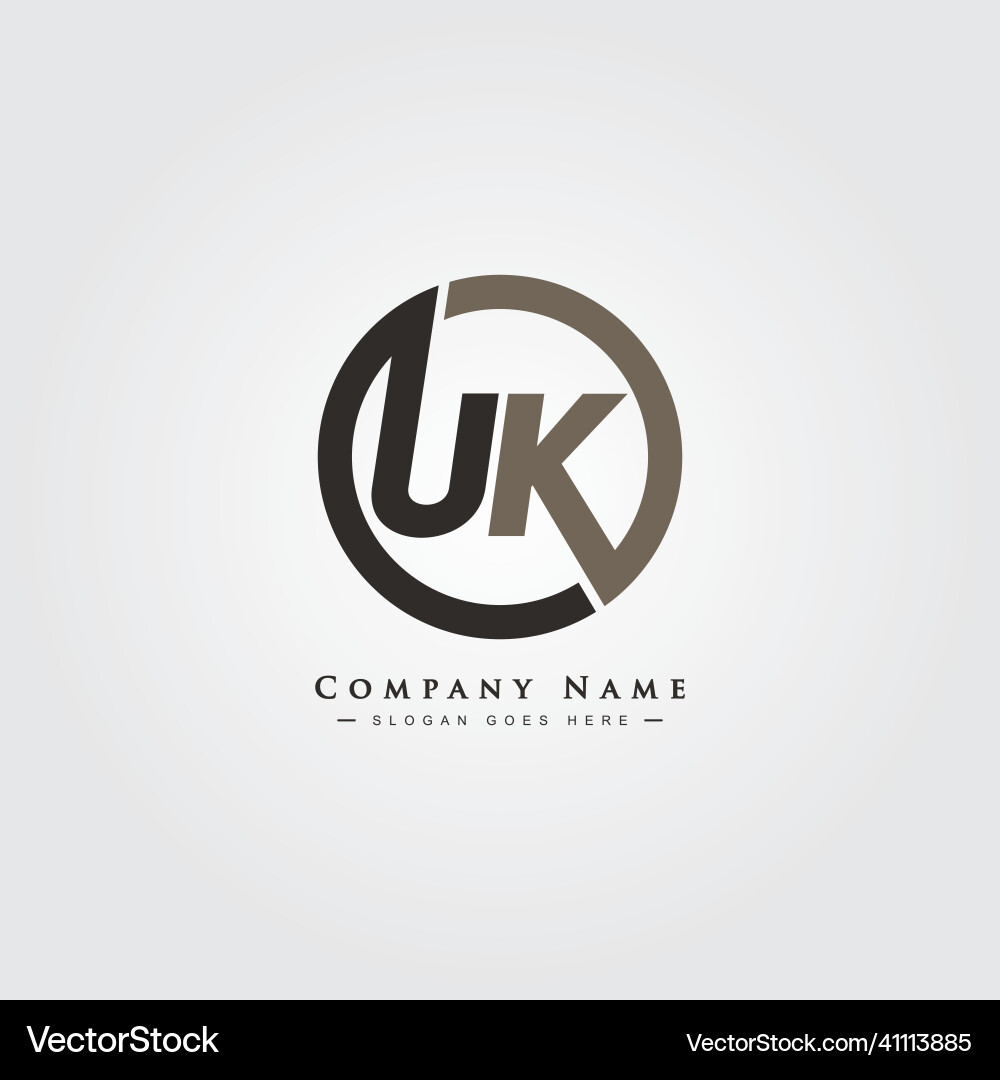 Initial letter uk logo - simple business Vector Image
