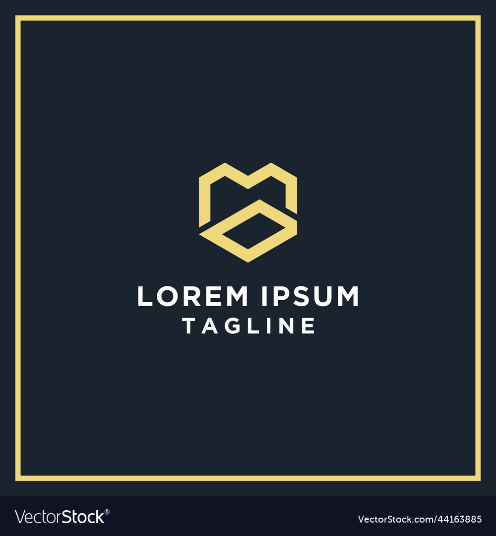 Md hexagon logo Royalty Free Vector Image - VectorStock