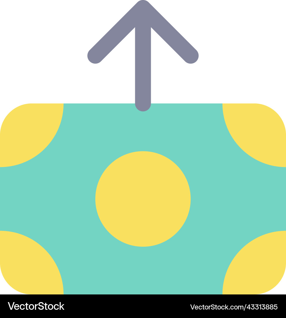 Outbound cash flat color ui icon Royalty Free Vector Image