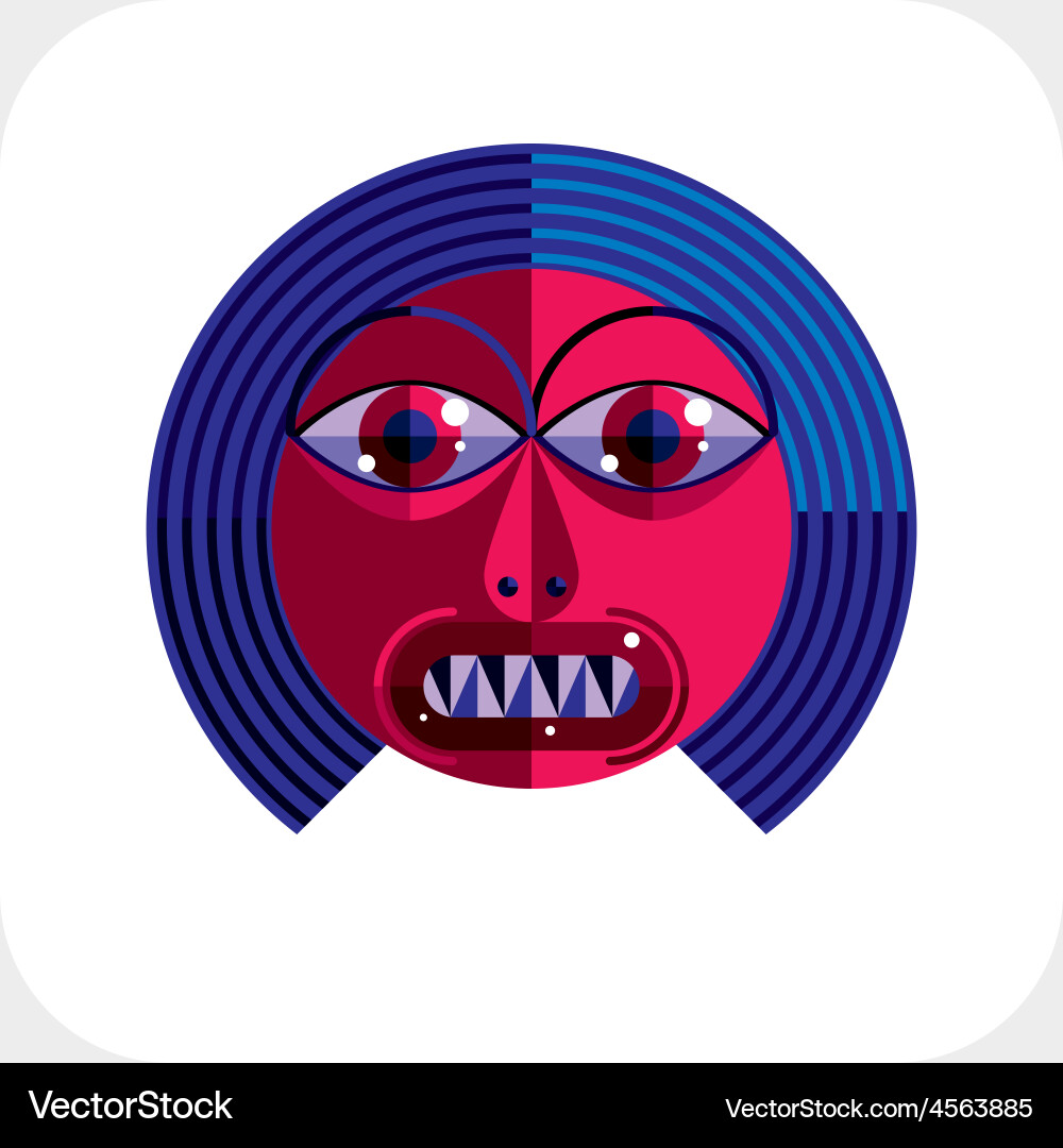 Personality face colorful made from geometric Vector Image
