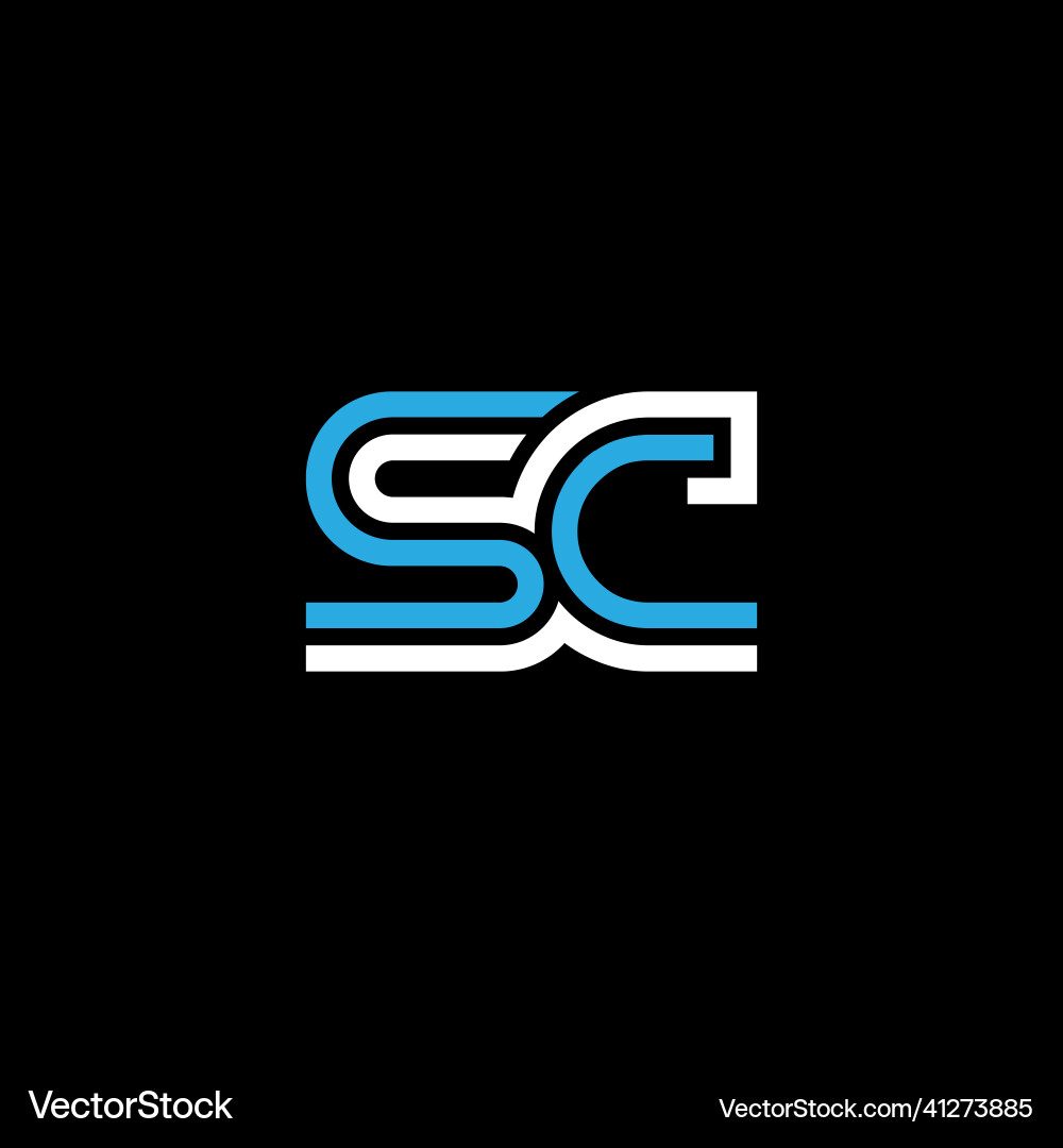 Sc or cs abstract letter outstanding professional Vector Image