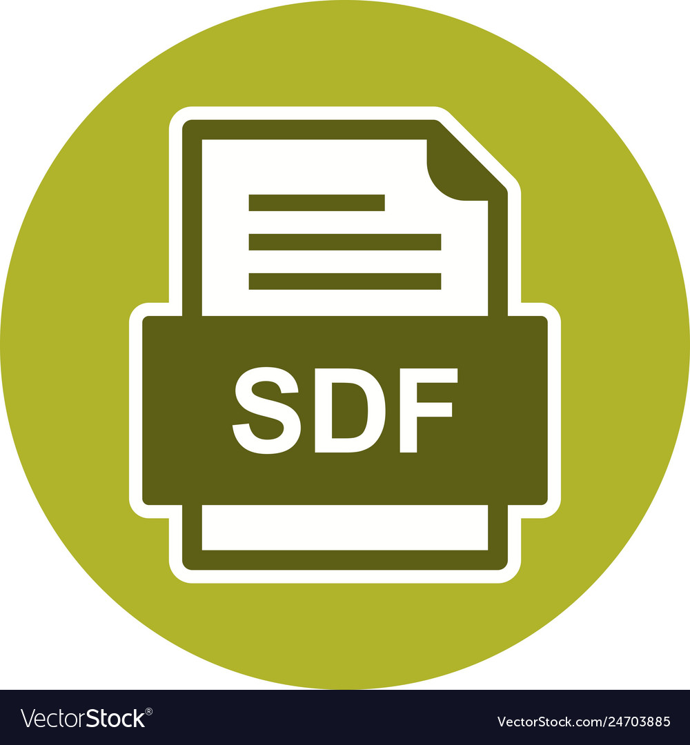 Sdf file document icon Royalty Free Vector Image