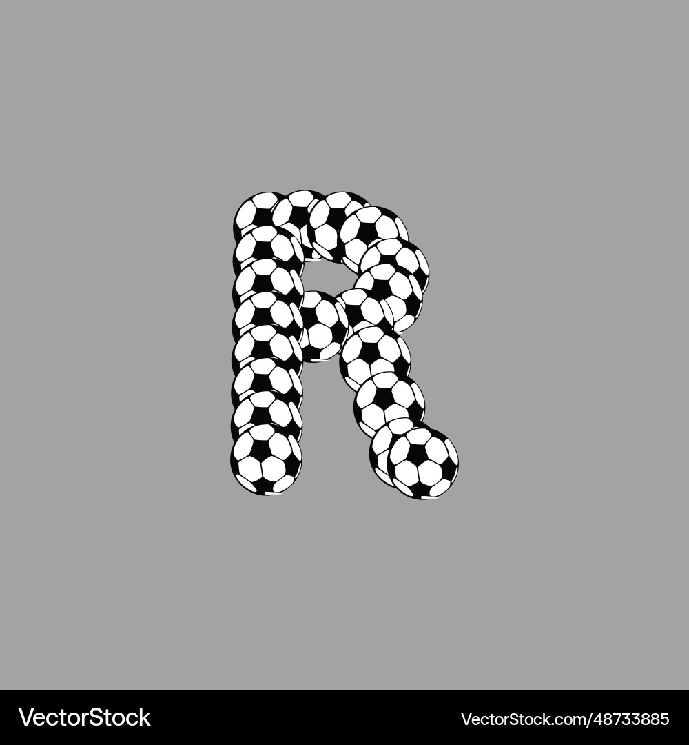 Soccer ball letter r Royalty Free Vector Image