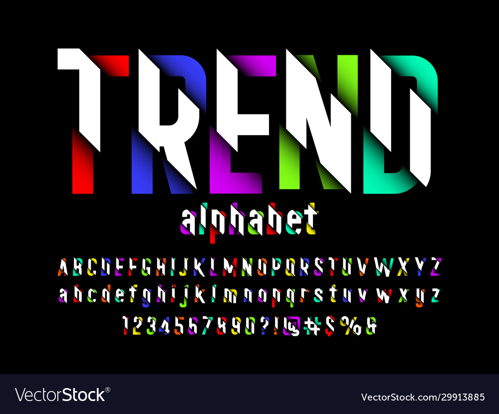 Split font Royalty Free Vector Image - VectorStock