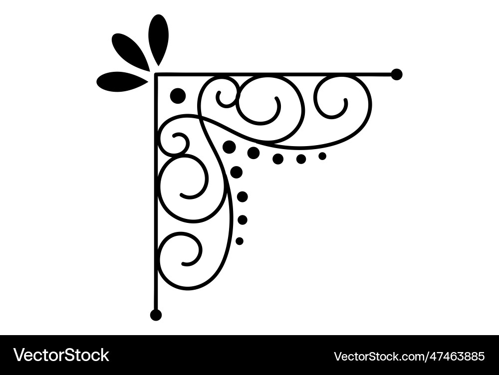 Wedding ornament corner ornamental design Vector Image