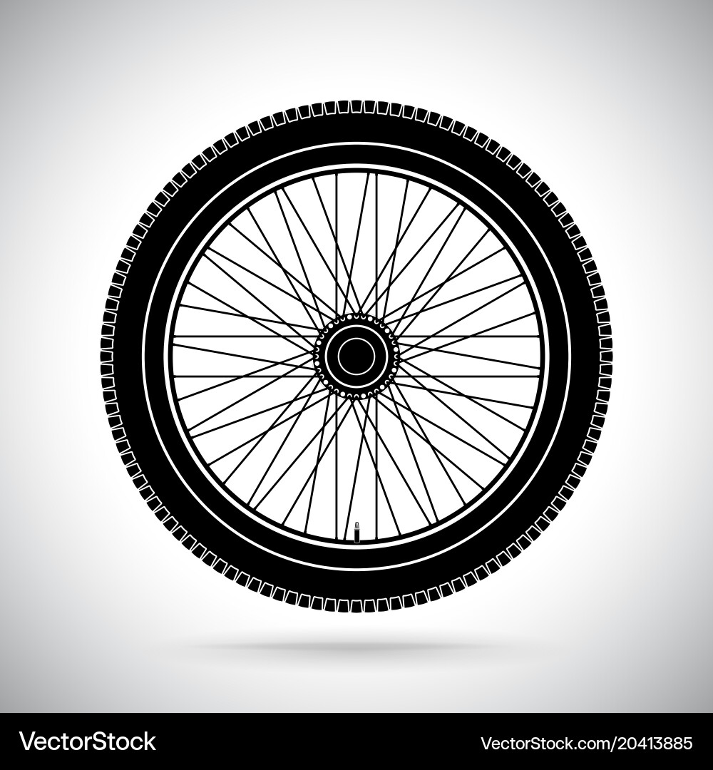 Wheel black flat icon Royalty Free Vector Image