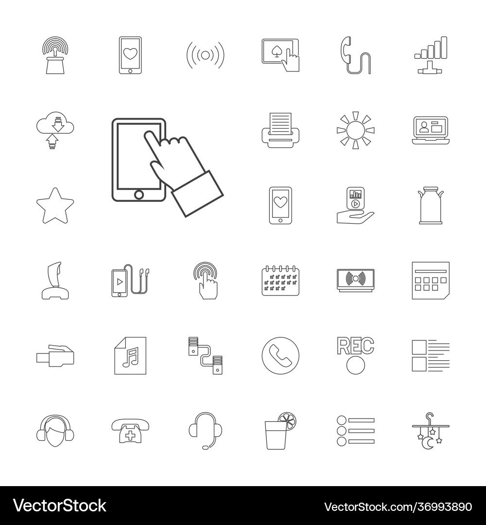 33 mobile icons Royalty Free Vector Image - VectorStock