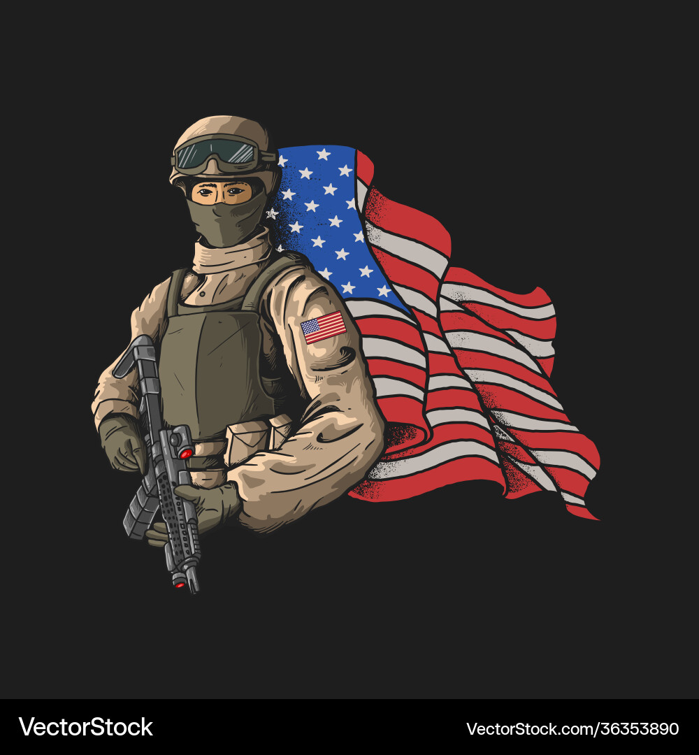American soldier heroes nation vec Royalty Free Vector Image
