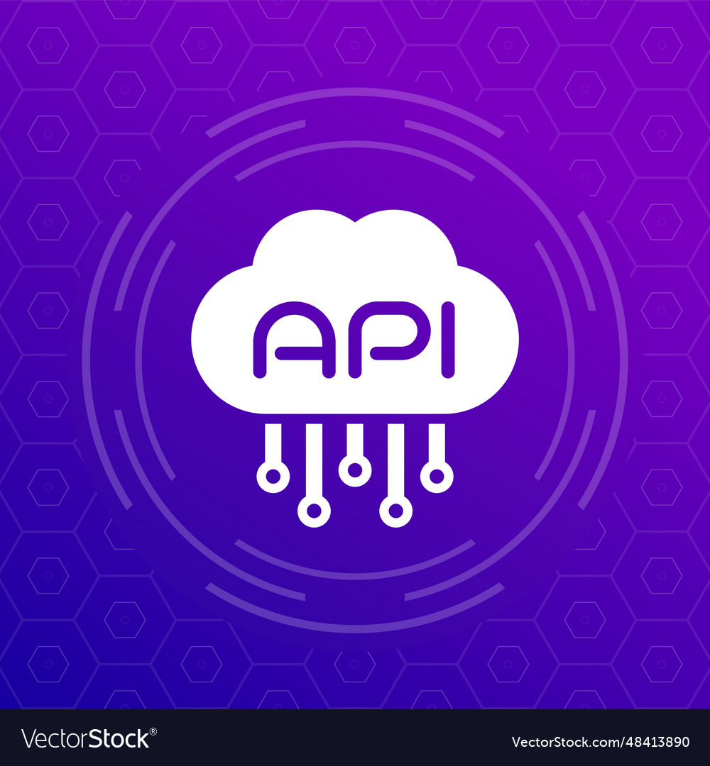 Api icon with cloud design Royalty Free Vector Image