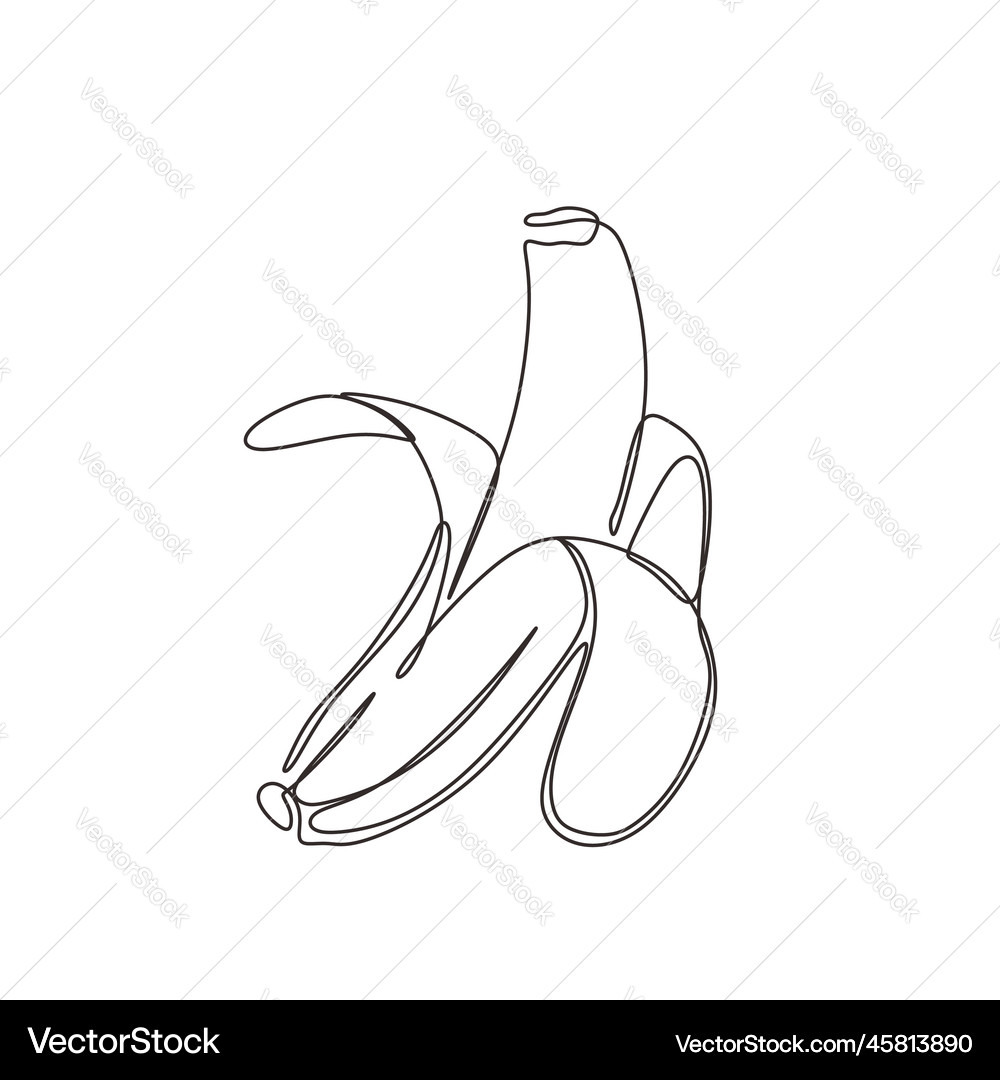 Banana one line drawing minimalism design Vector Image