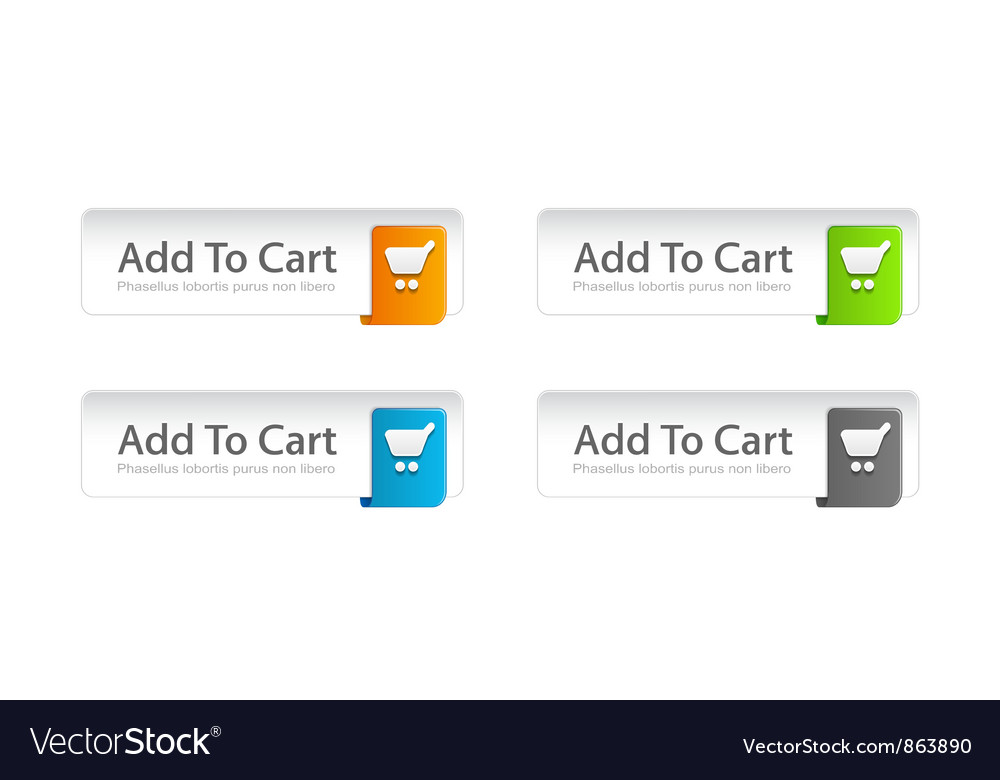 Colorful add to cart buttons set Royalty Free Vector Image Colorful add to cart buttons set Royalty Free Vector Image