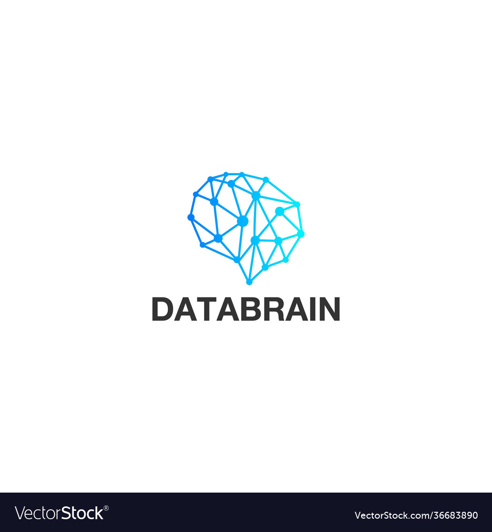 Data brain tech logo design Royalty Free Vector Image