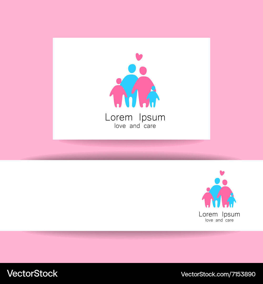 Family love logo template Royalty Free Vector Image