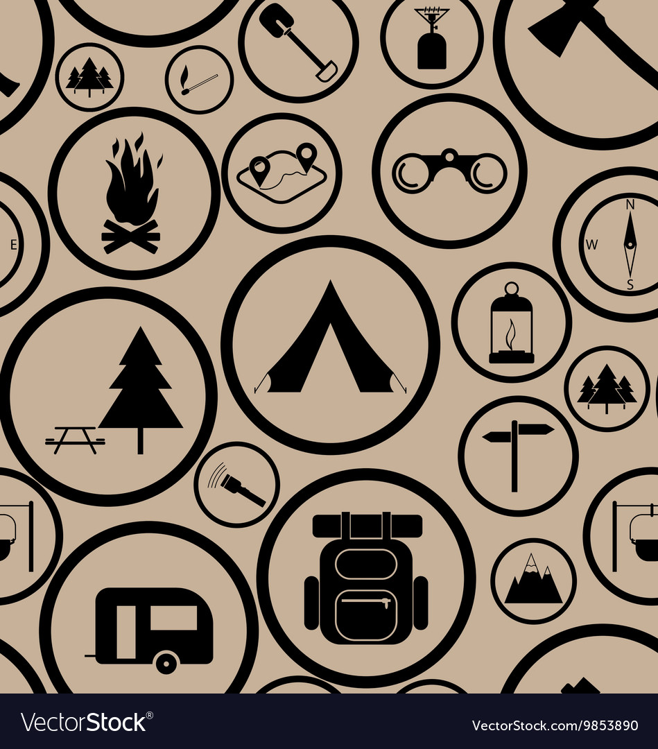 Hiking seamless pattern Royalty Free Vector Image