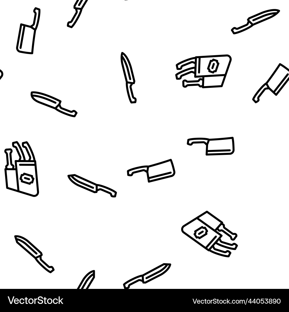 Kitchen knife for cutting food seamless Royalty Free Vector