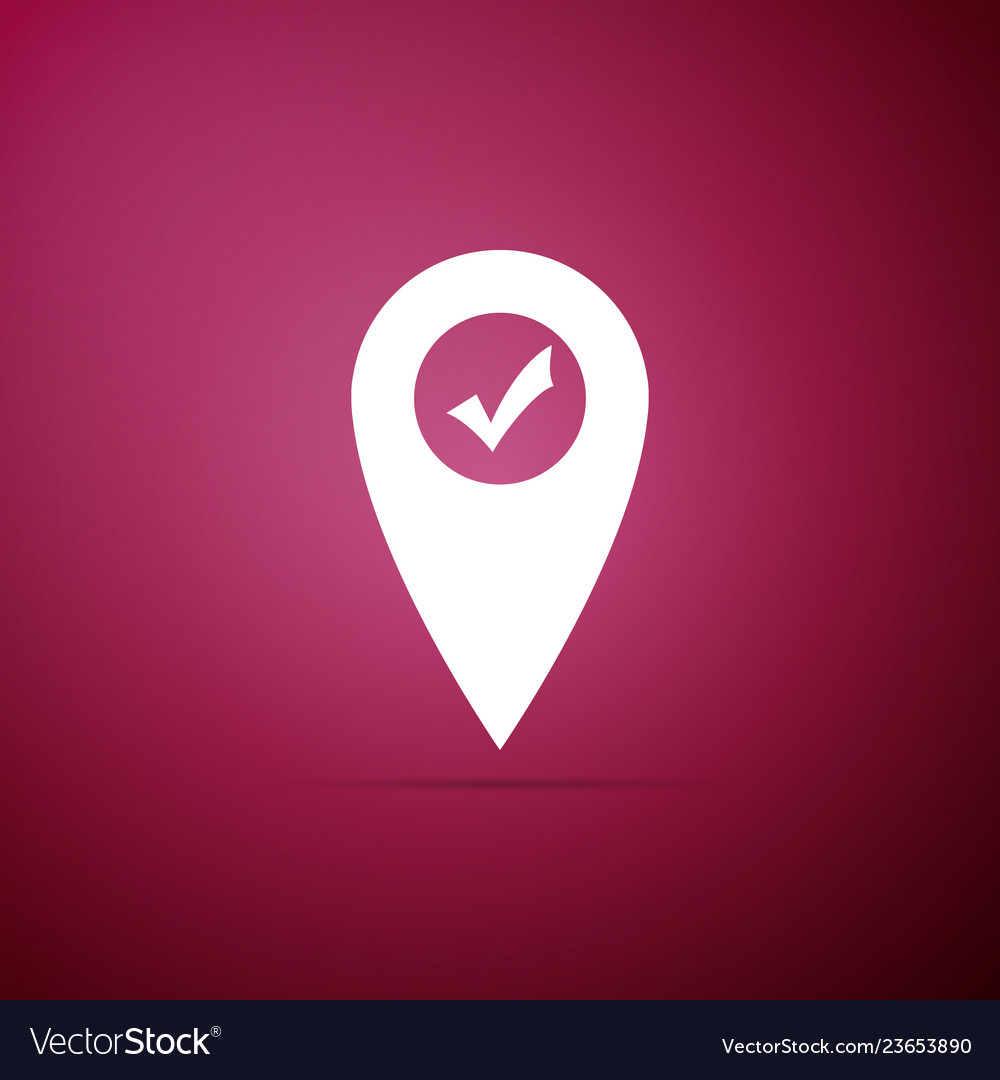 Map pointer with check mark icon isolated Vector Image