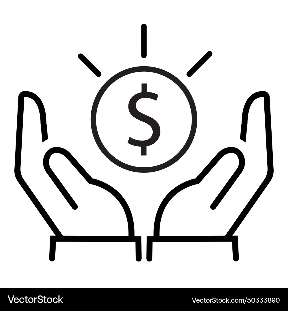 Save money icon in line style Royalty Free Vector Image