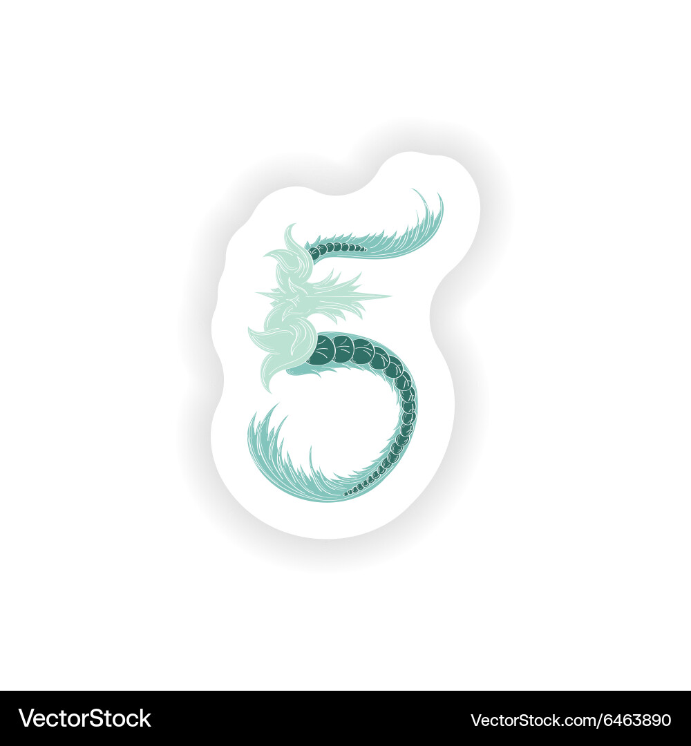 Stiker abstract number 5 logo icon in blue Vector Image