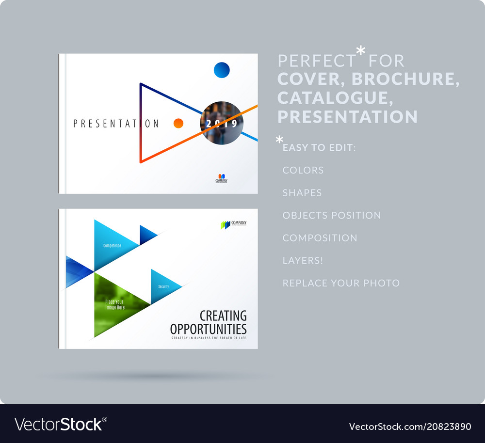Triangular design presentation template Royalty Free Vector