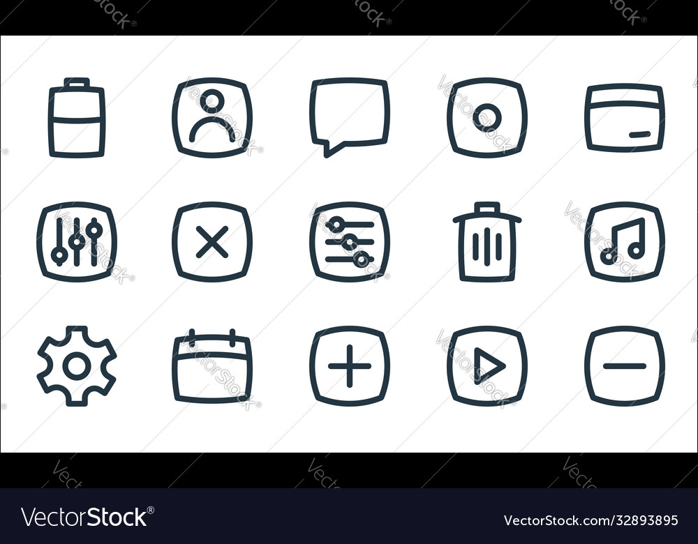 Basic Ui Line Icons Linear Set Quality Line Set Vector Image