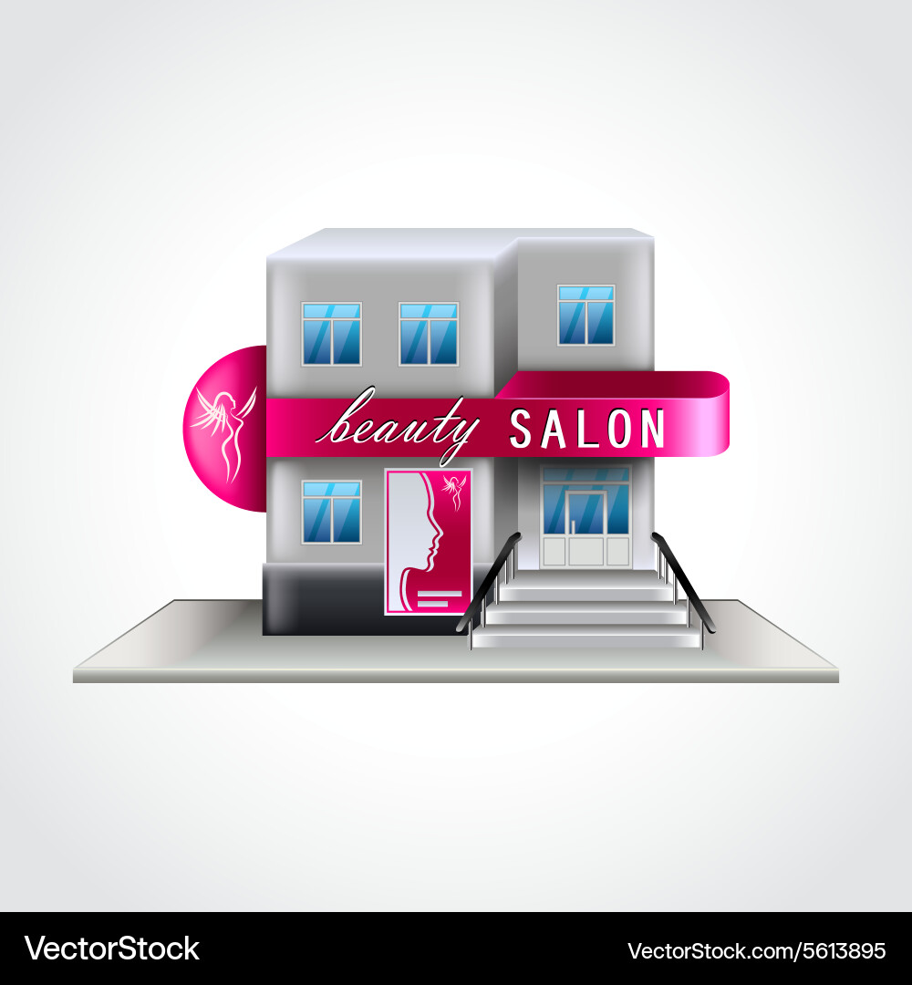 Beauty salon building isolated Royalty Free Vector Image