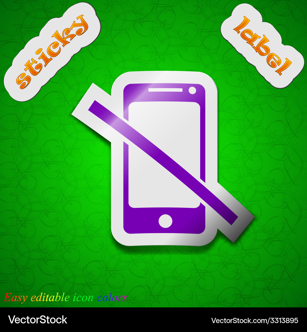 Do not call icon sign symbol chic colored sticky Vector Image