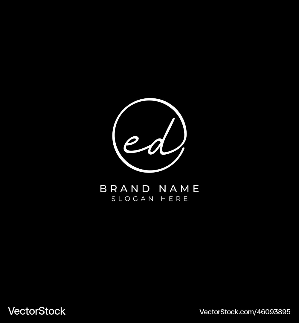 E d ed initial letter handwritten signature logo Vector Image