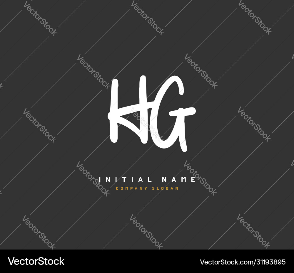 H g hg beauty initial logo handwriting Royalty Free Vector