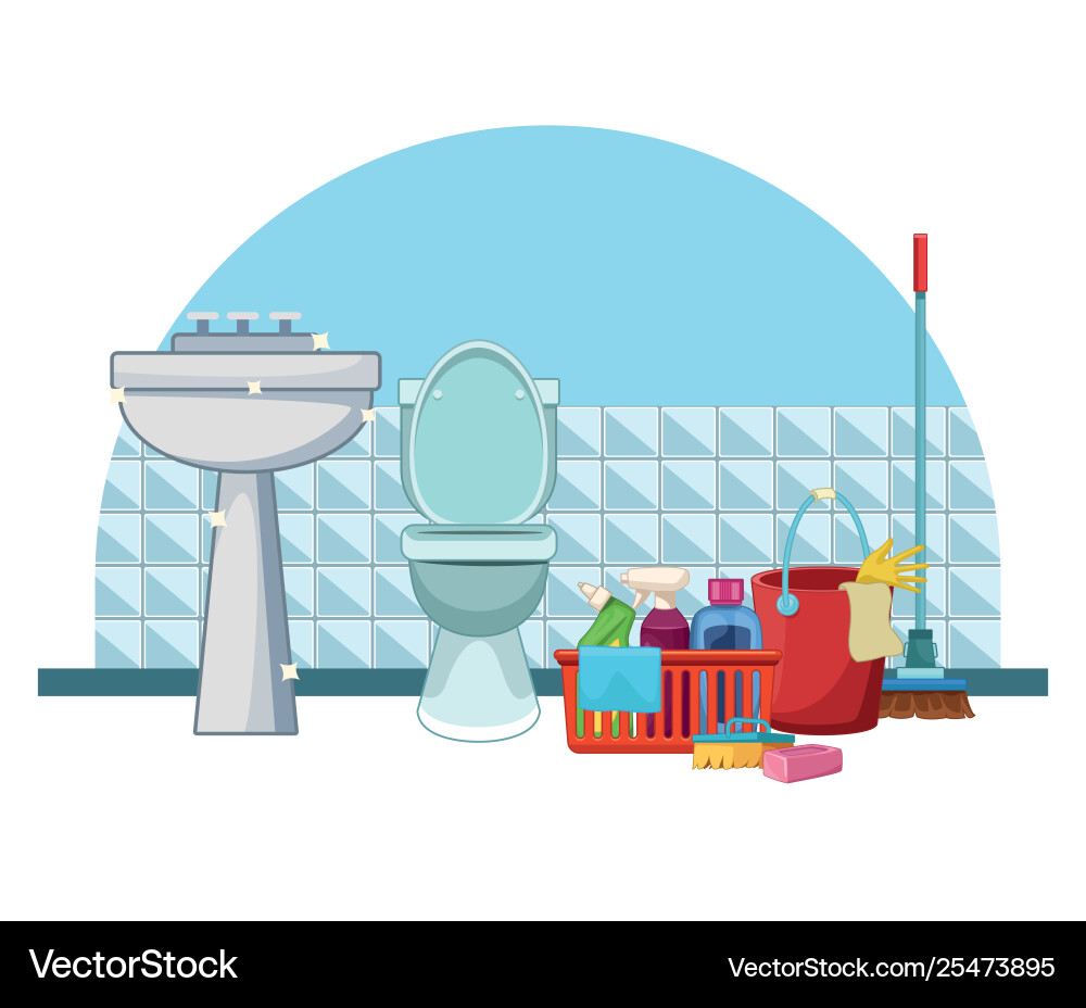 Housekeeping cleaning cartoon Royalty Free Vector Image