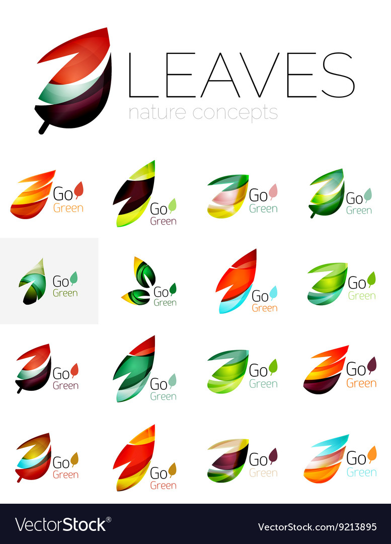 Leaf logo set Royalty Free Vector Image - VectorStock