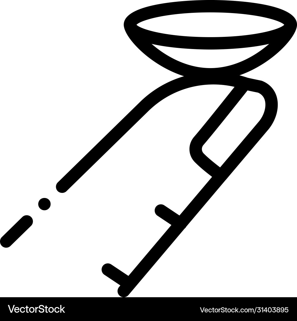 Lens on finger icon outline Royalty Free Vector Image