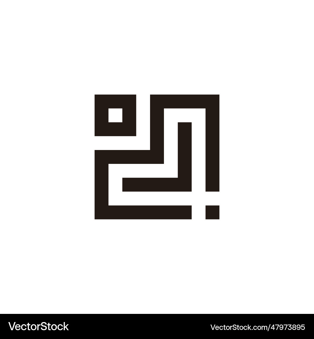 Letter omj square geometric symbol simple logo Vector Image