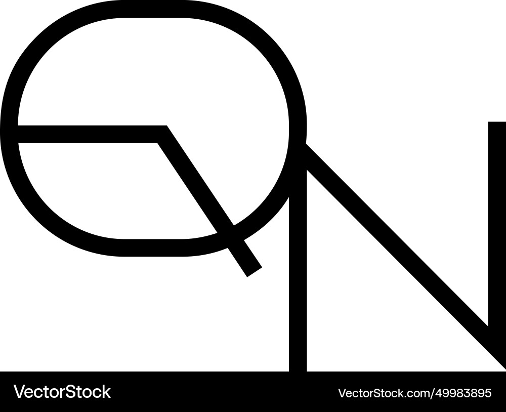 Minimal letters qn logo design Royalty Free Vector Image