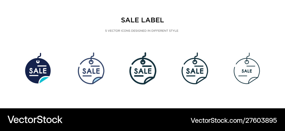 Sale label icon in different style two colored Vector Image
