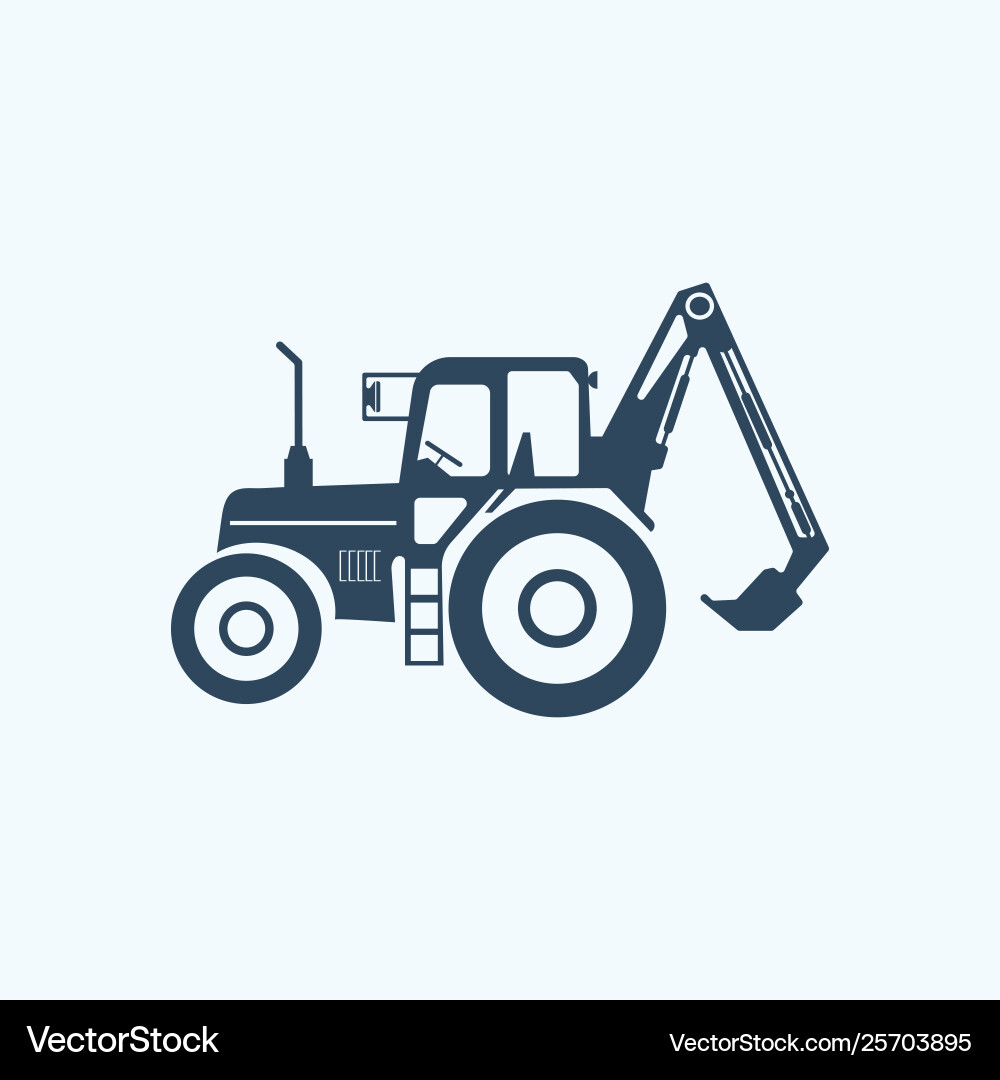 Tractor icon with a higher lift Royalty Free Vector Image
