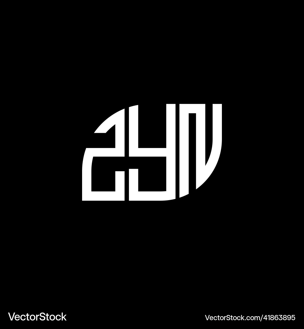 Zyn letter logo design on black background Vector Image