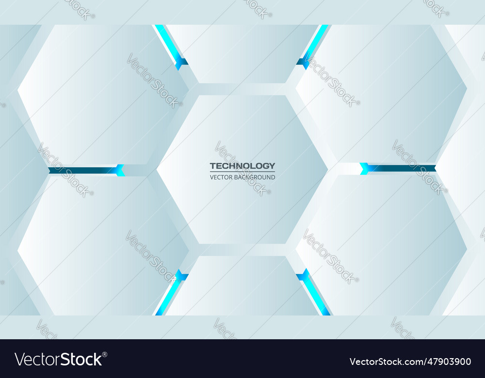 3d hexagonal technology abstract white background Vector Image