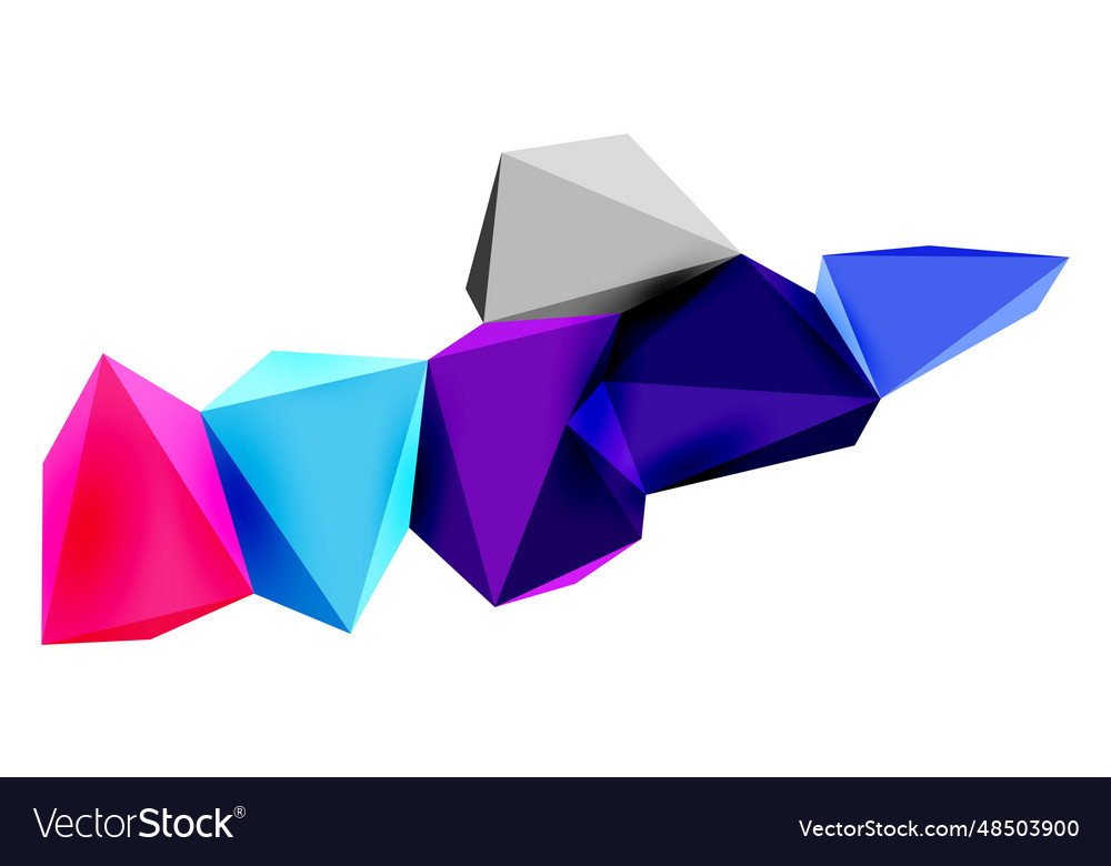 3d low poly triangle design elements Royalty Free Vector