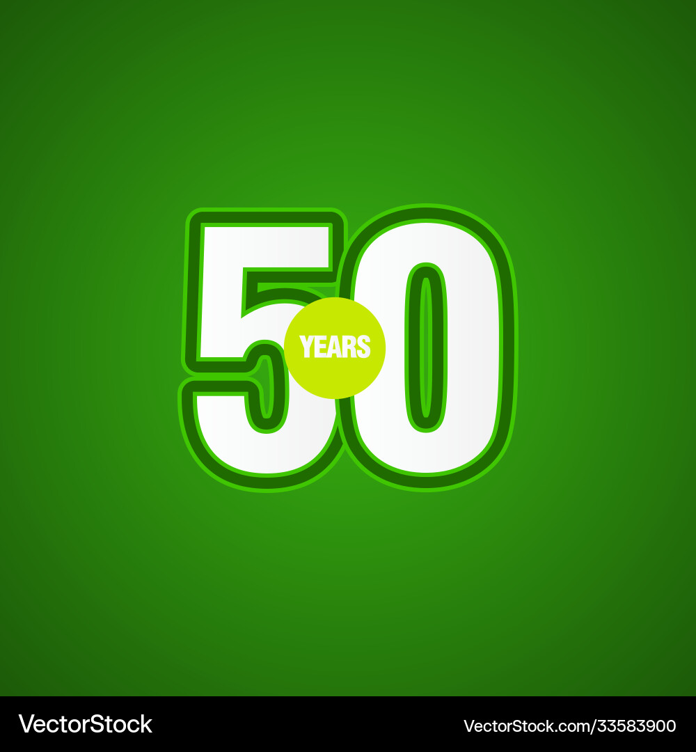 50 years anniversary green light template design Vector Image