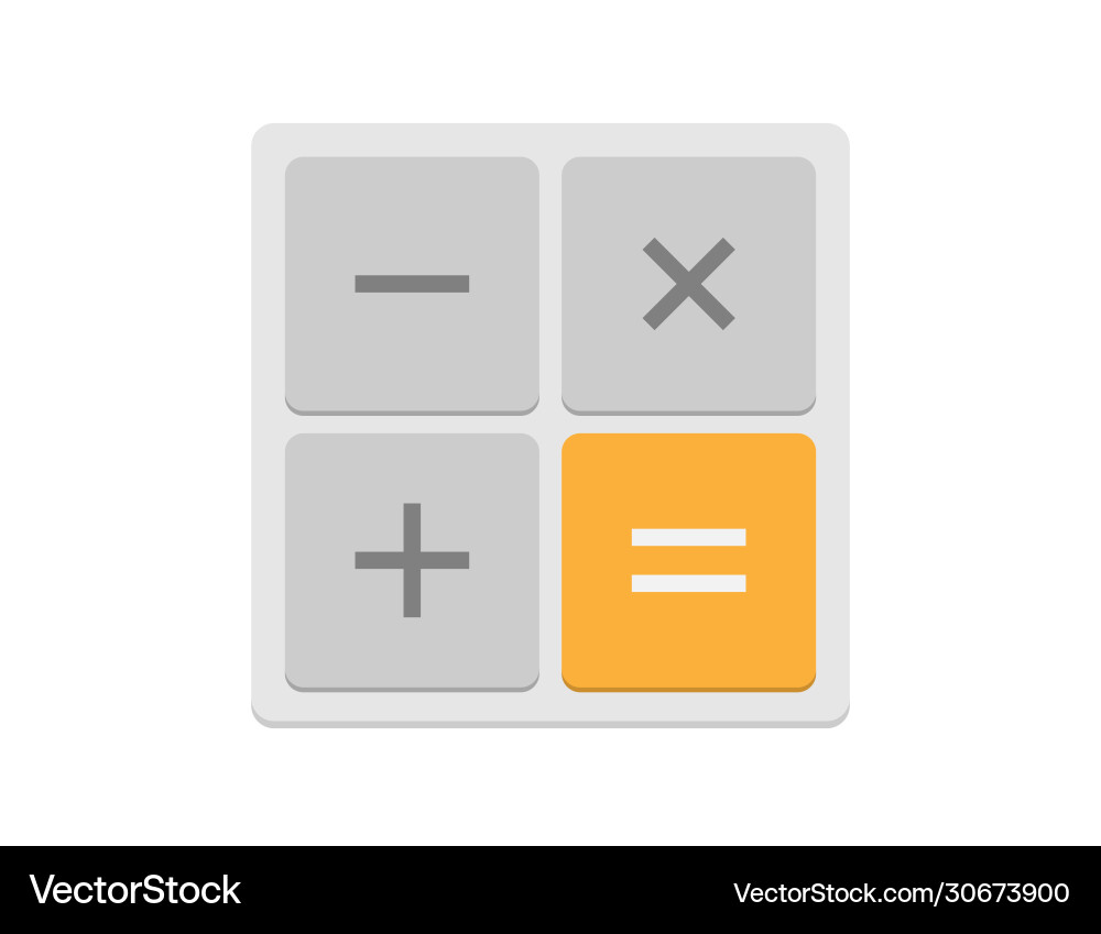 Calculator buttons with plus minus sign in flat Vector Image