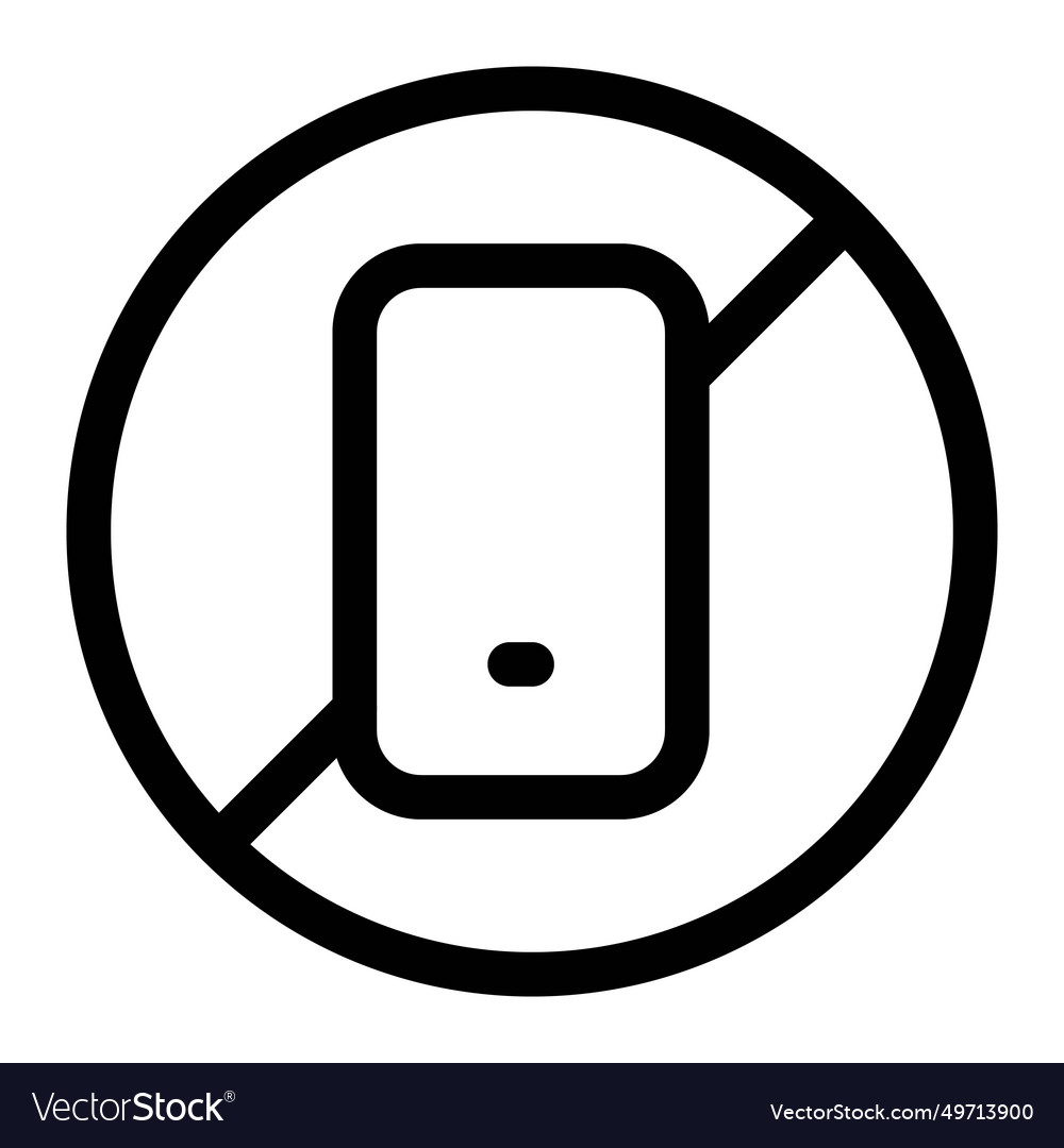 Cellular device usage is strictly prohibited Vector Image